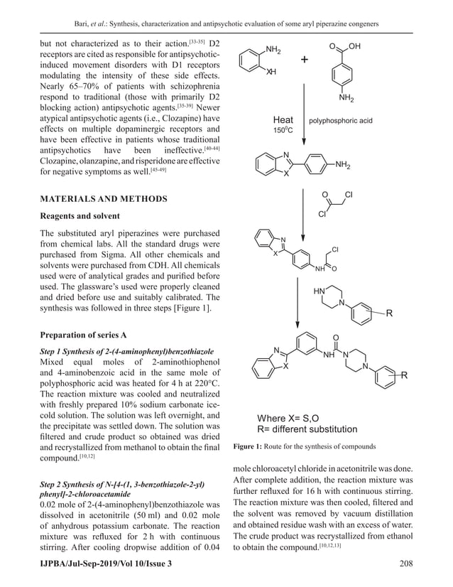 “Synthesis, Characterization, and Antipsychotic Evaluation of Some Aryl ...