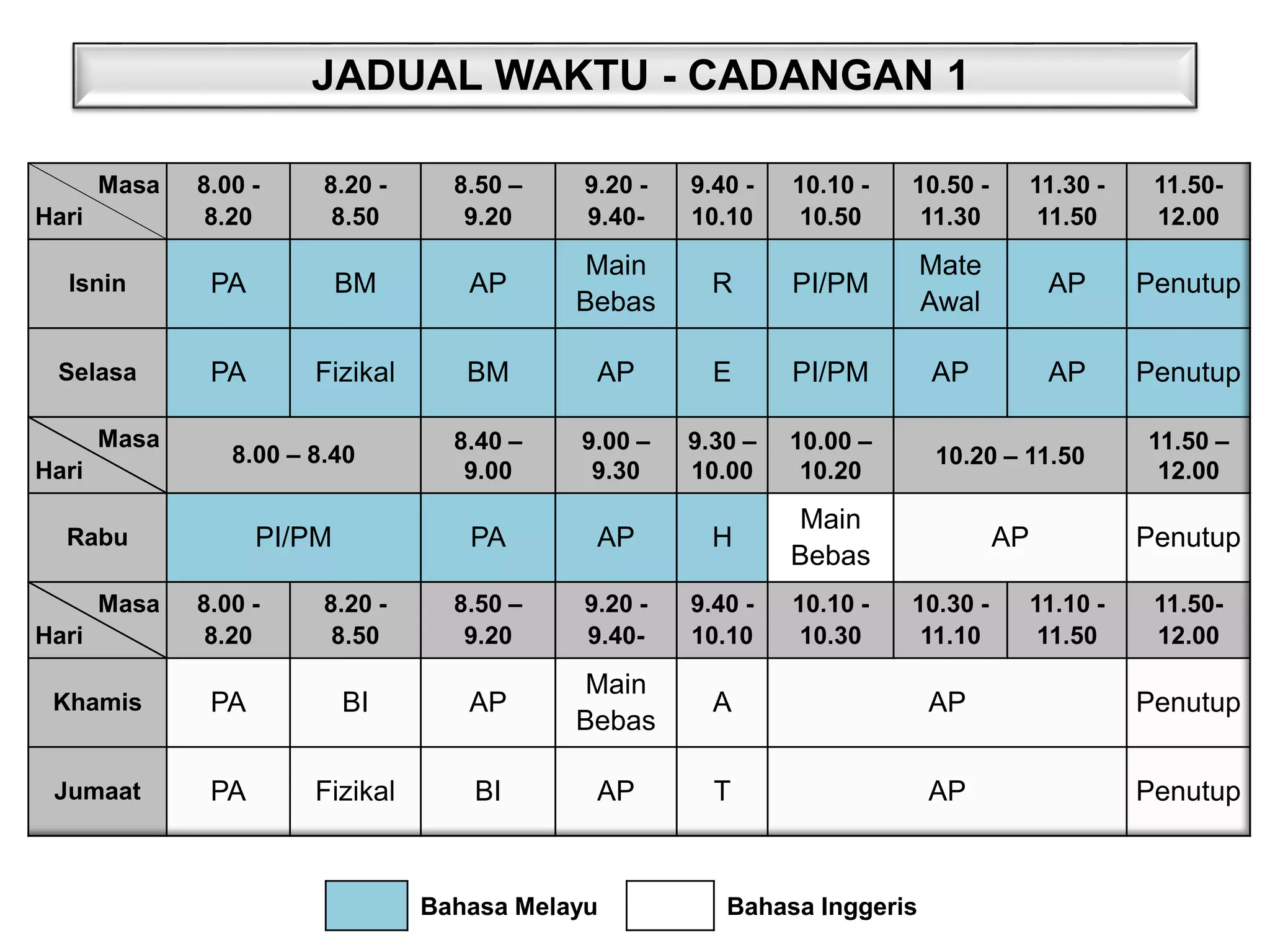 09 jadual waktu | PDF