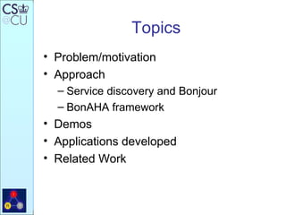 BonAHA framework - IEEE CCNC 2009 | PPT