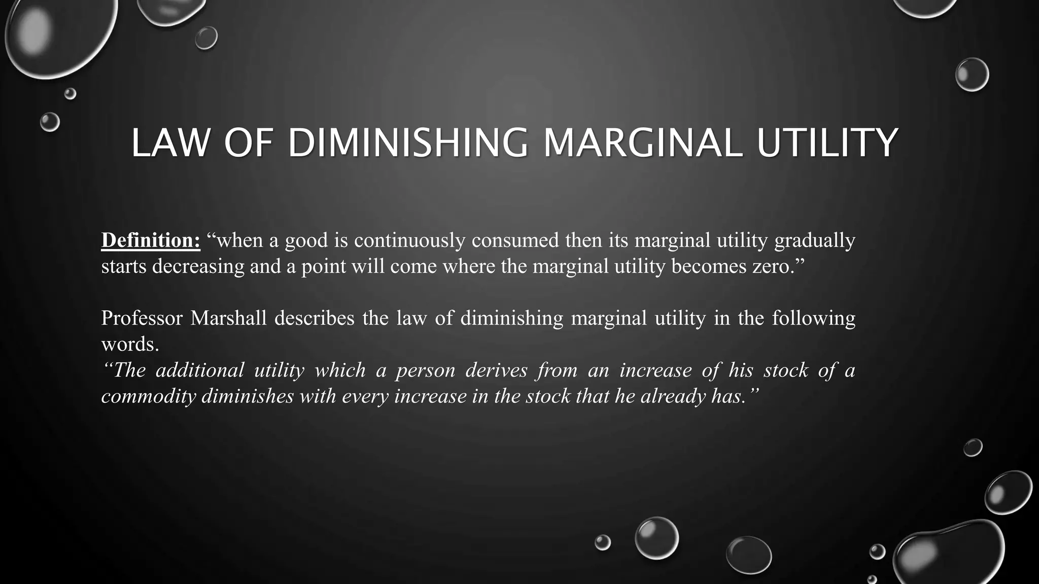 Law of diminishing marginal utility | PPTX