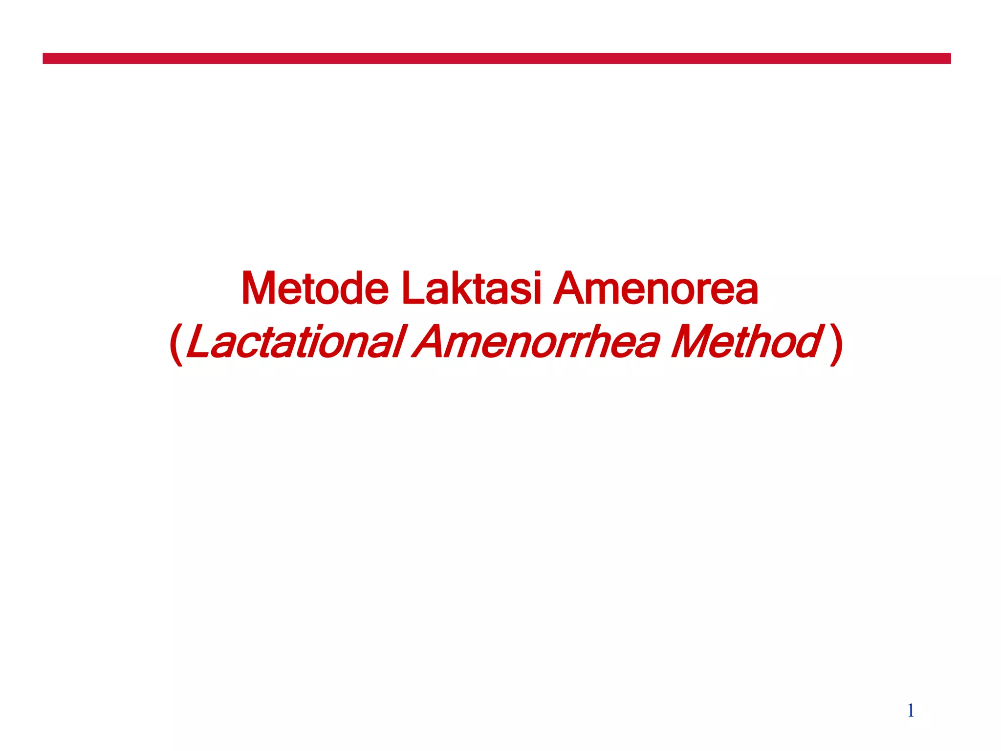 Metode Amenore Laktasi | PPTX