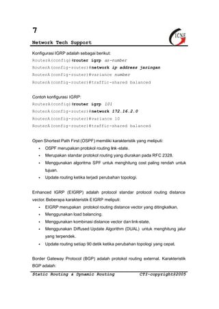 09module 20 static-routing-dynamic-routing | PDF