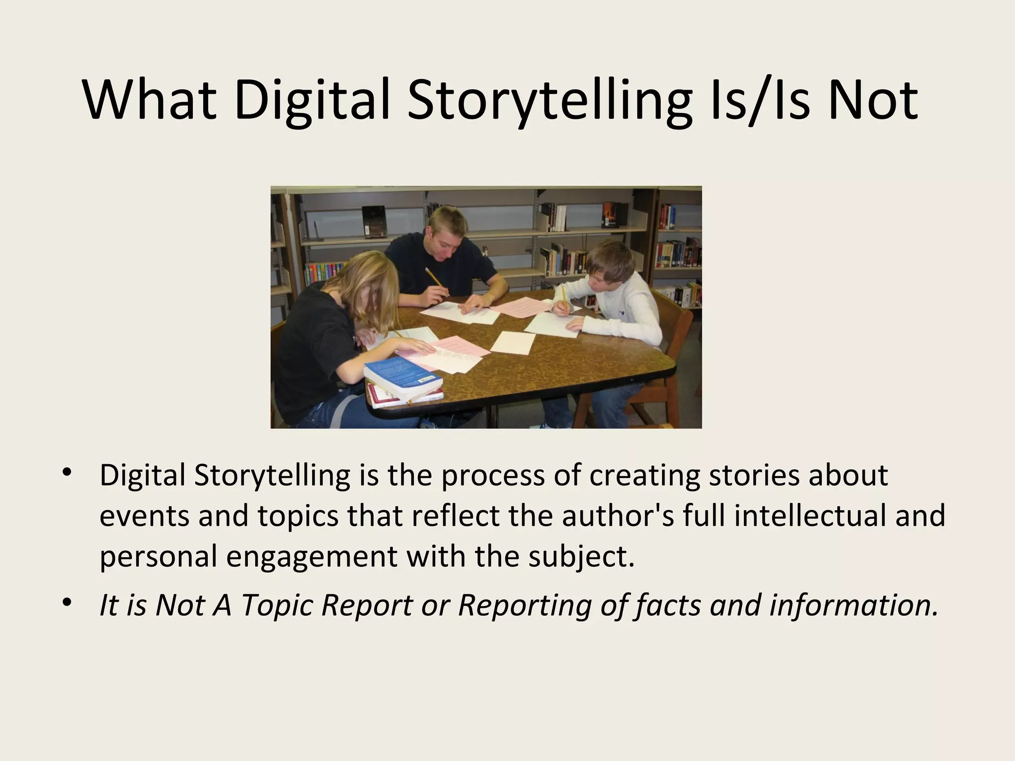 Planning a Digital Storytelling Project