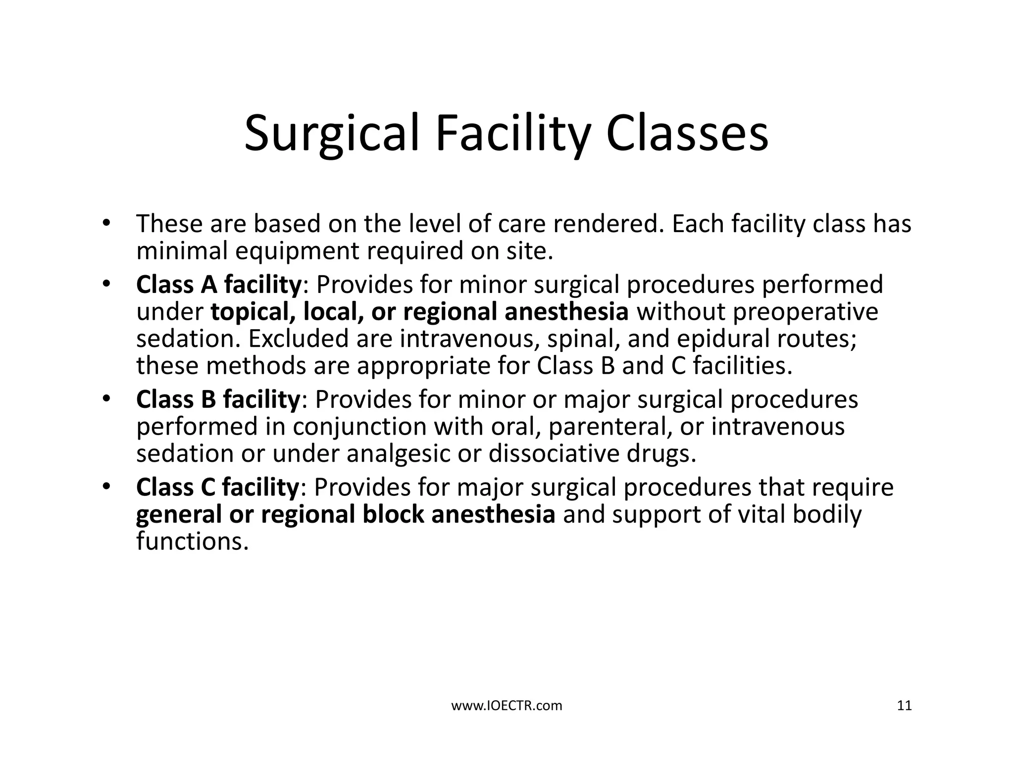 The Office-Based Surgical Suite (OBSS) Anesthesia, Surgery and Facility ...