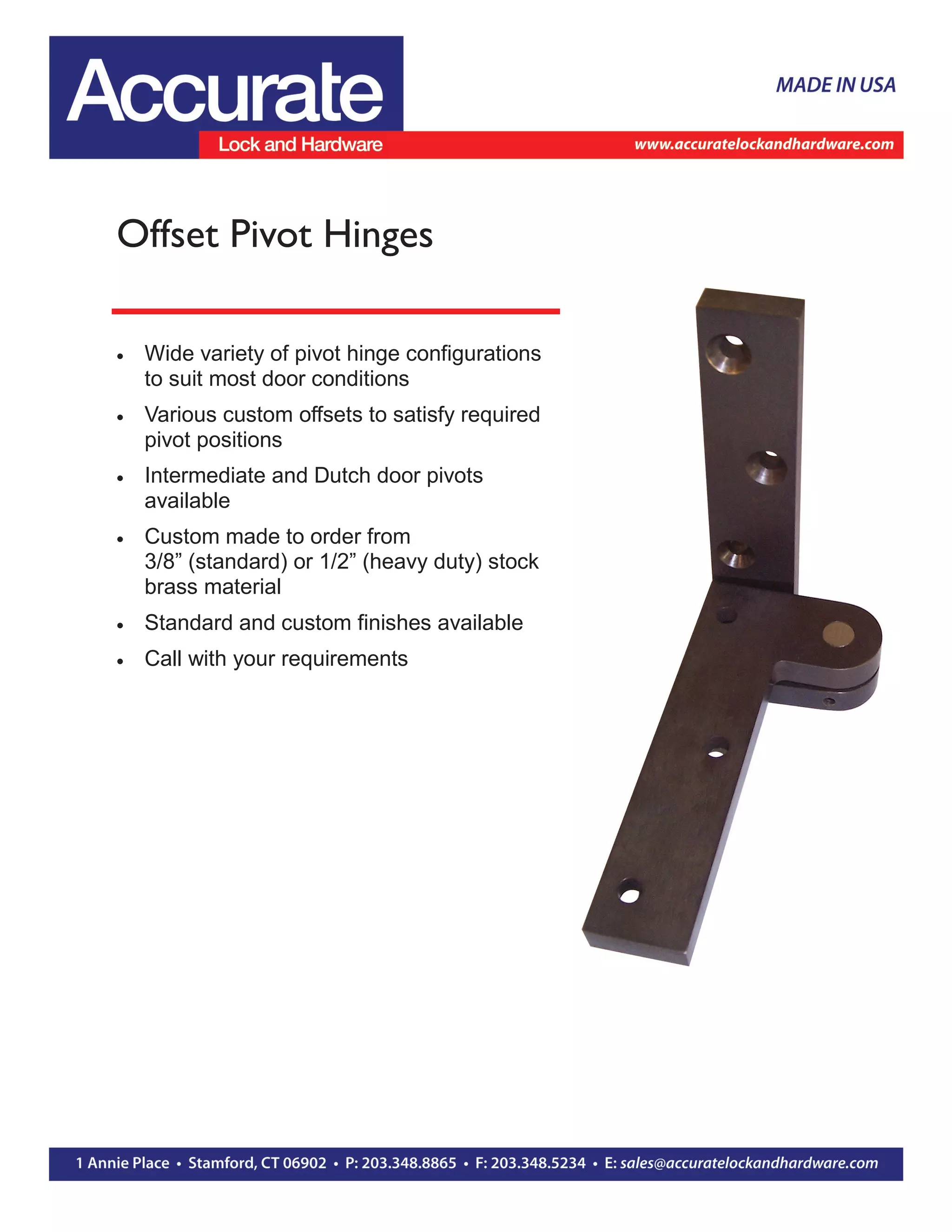 Offset pivot hinges | PDF