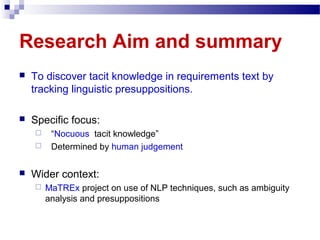 09 On Presuppositions in Requirements | PPT