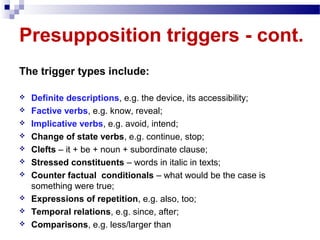 09 On Presuppositions in Requirements | PPT