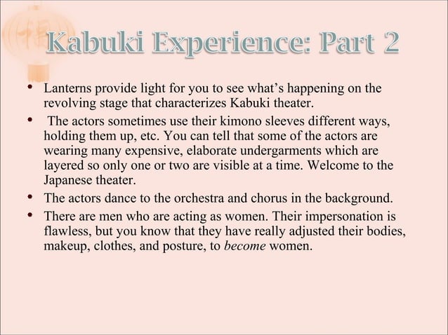 09p2.Theater Kabuki, Bunraku, And Noh | PPT