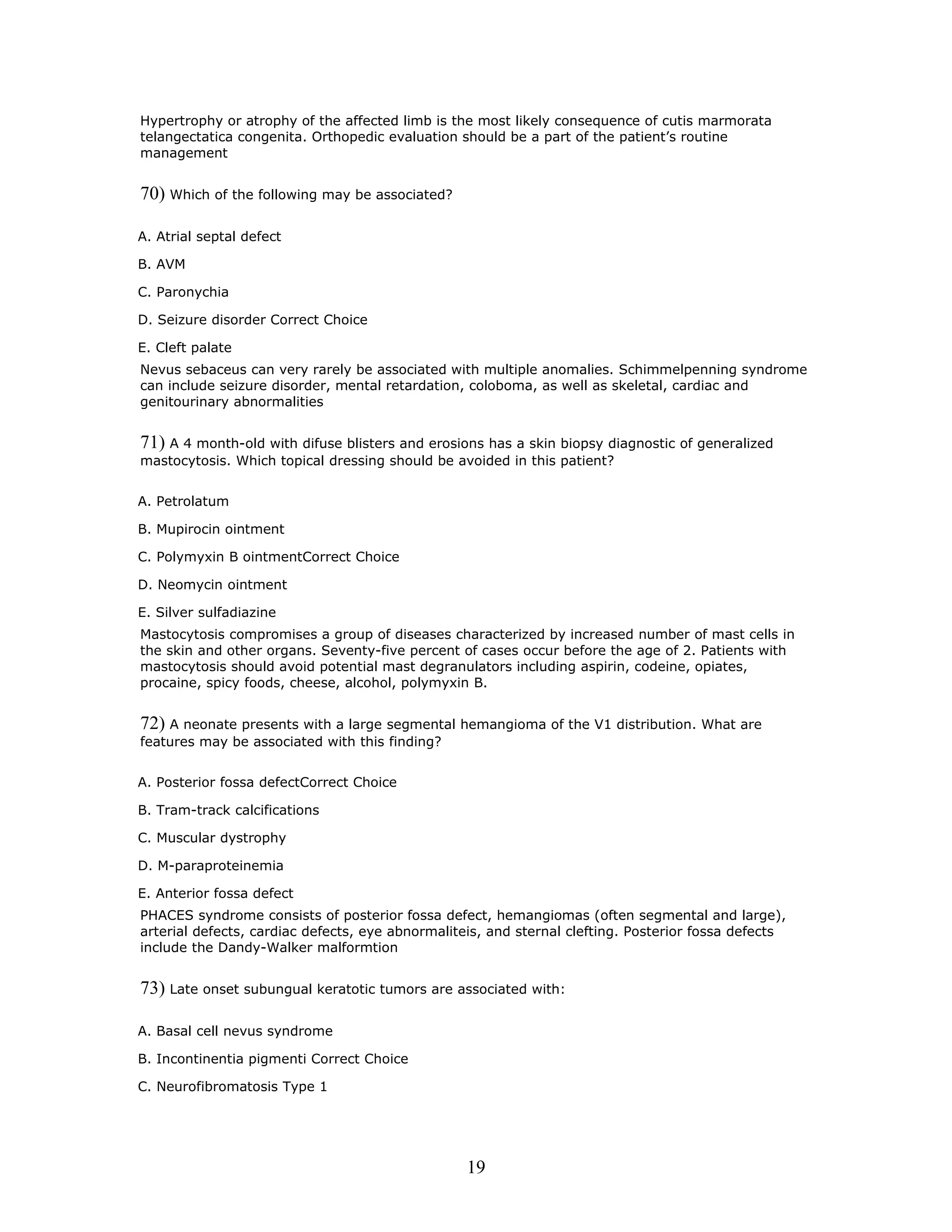 ETAS_MCQ_09 pediatric dermatology | DOC