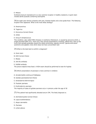 ETAS_MCQ_09 pediatric dermatology | DOC