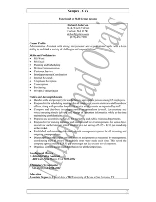 09 practical writing samples - cv | PDF