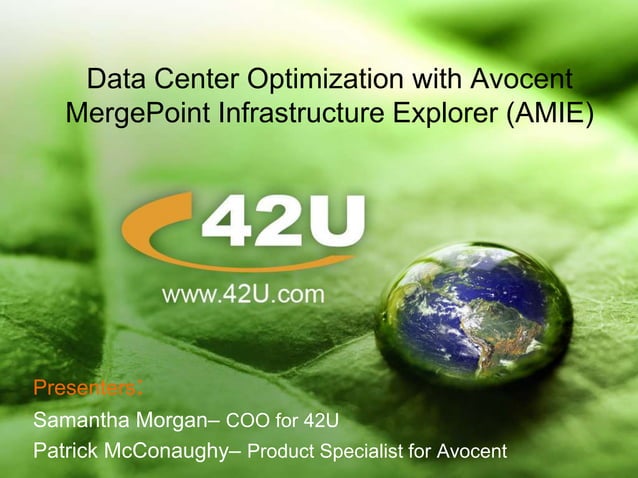 Data Center Optimization with Avocent MergePoint Infrastructure Explorer (AMIE) | PPTX