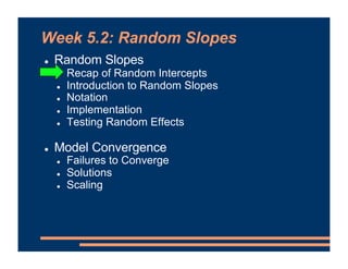 Mixed Effects Models - Random Slopes | PPT
