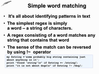 Working with text, Regular expressions | PPT