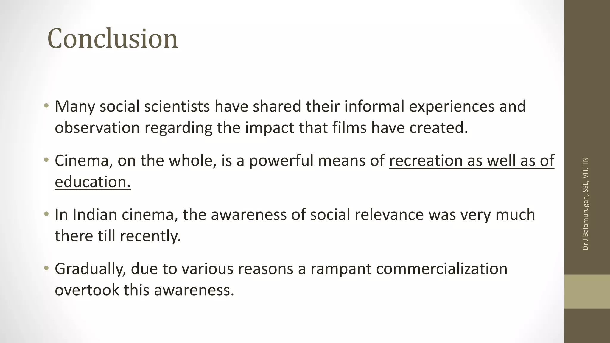 Role of Cinema | PPTX