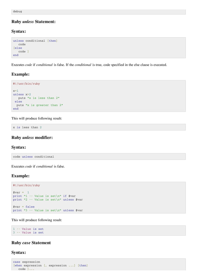 09 ruby if else | PDF