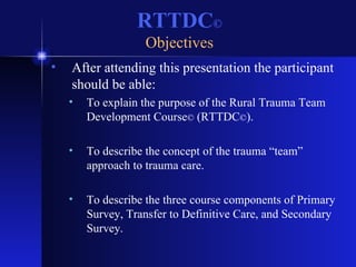 09 rural trauma team development course | PPT