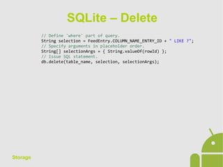 Android App Development - 09 Storage | PPT