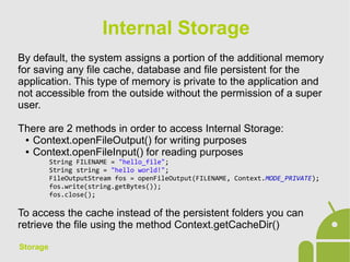 Android App Development - 09 Storage | PPT