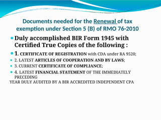 09_Tax Treatment Coop based on NIRC and RA 9520 | PPT