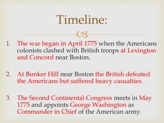 the american revolution 1775 1781 powerpoint for all lessons! | PPT