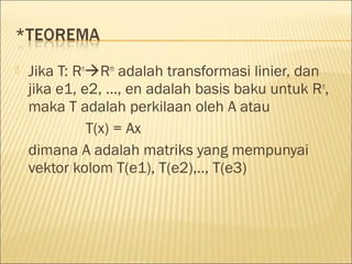 transformasi linier | PPT