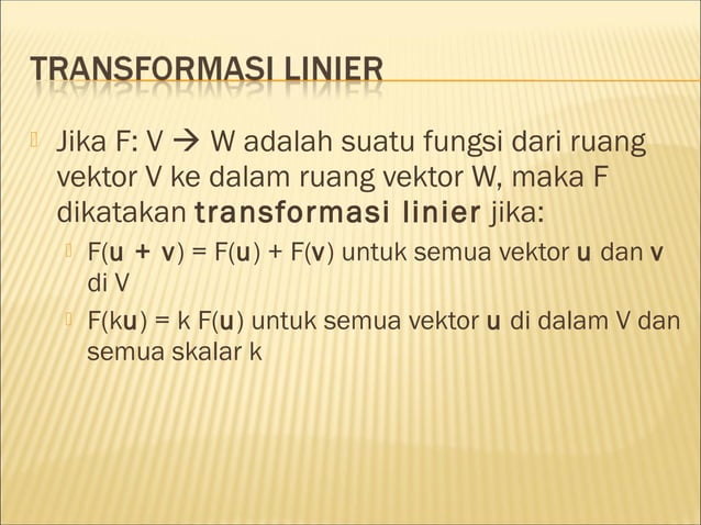 transformasi linier | PPT