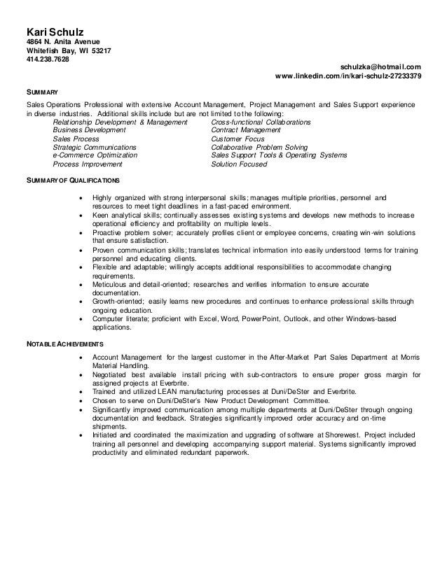 Kari Schulz Cover Letter and Resume