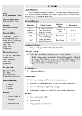 Nitin_resume | PDF