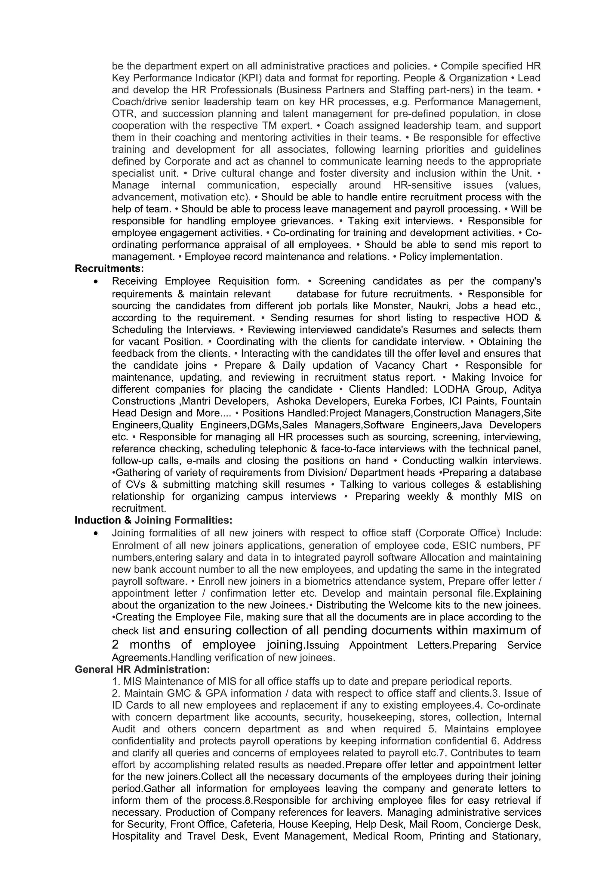 E.V. V. Prasad Resume | DOC