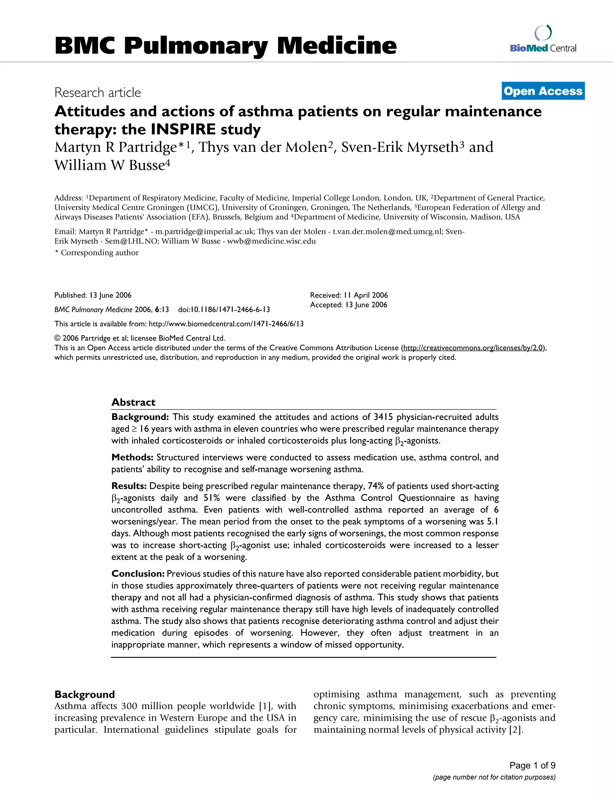INSPIRE study BMC 2006 | PDF