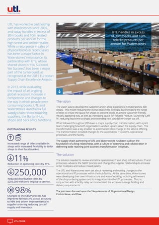 UTL A4 4pp Case Study-v7 | PDF | Logistics | Business