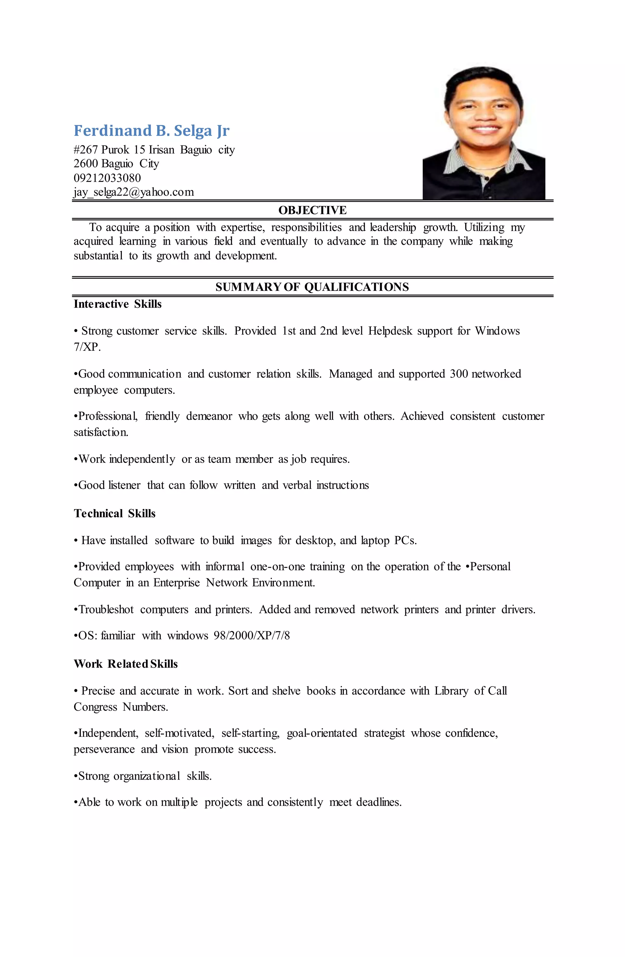 FERDINAND SELGA JR.docx. | PDF