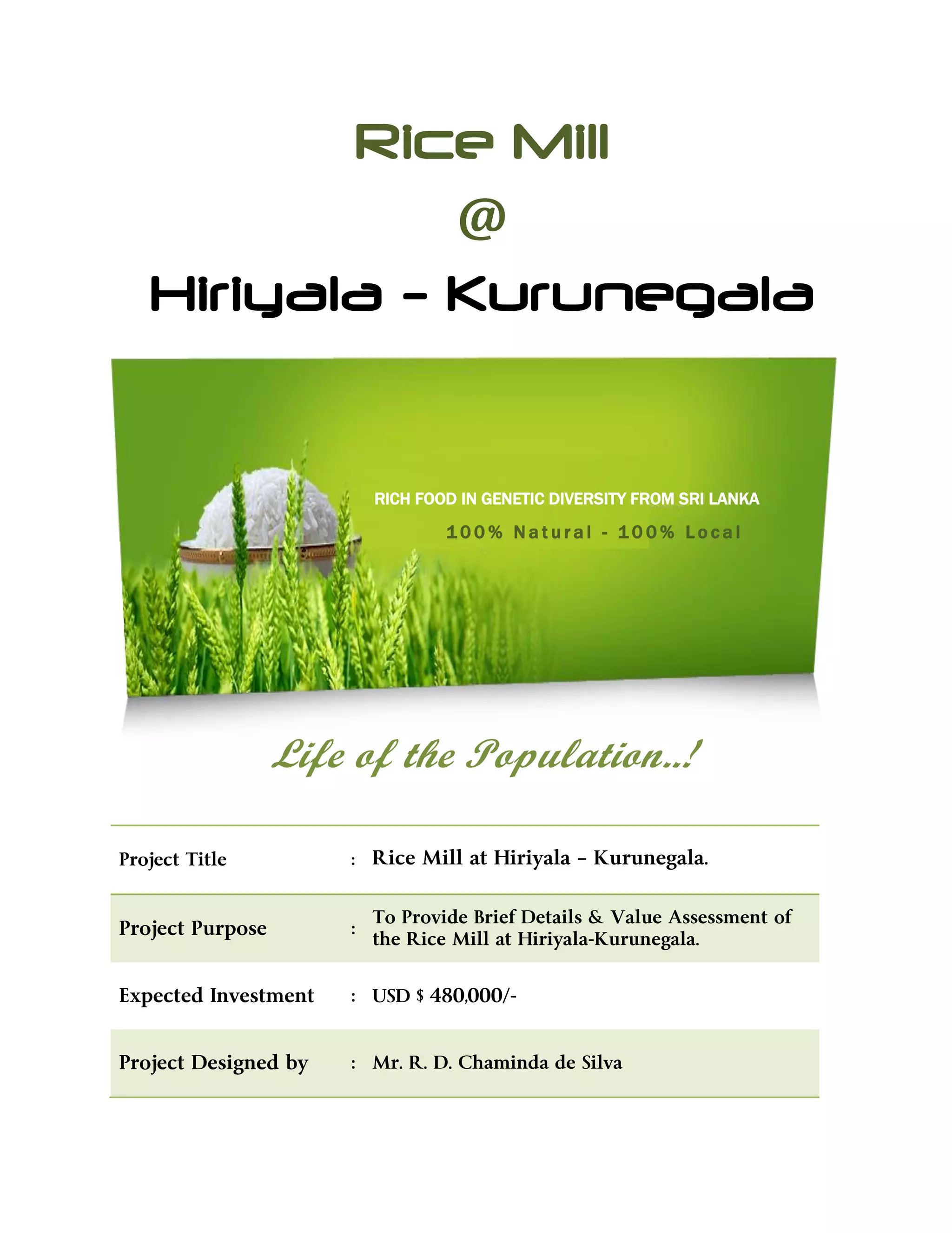 Rice Mill Project'' | PDF