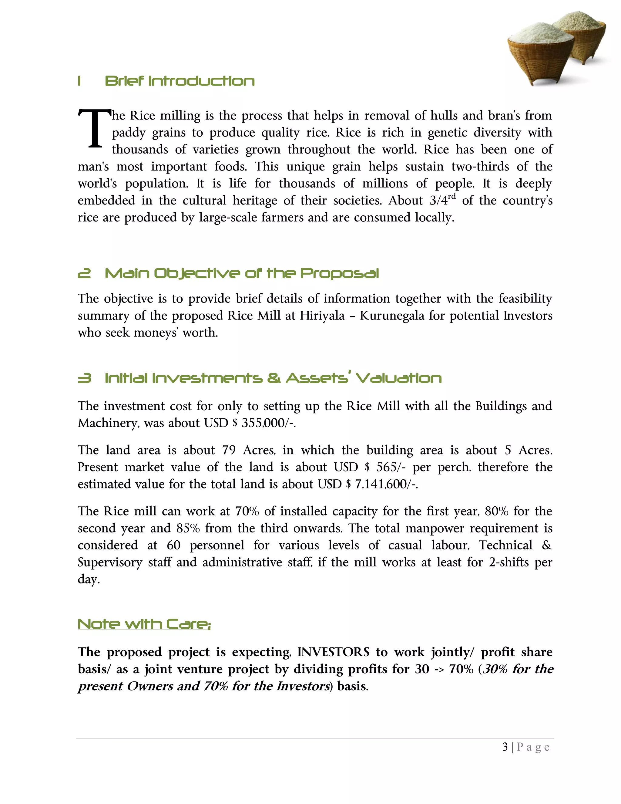 Rice Mill Project'' | PDF
