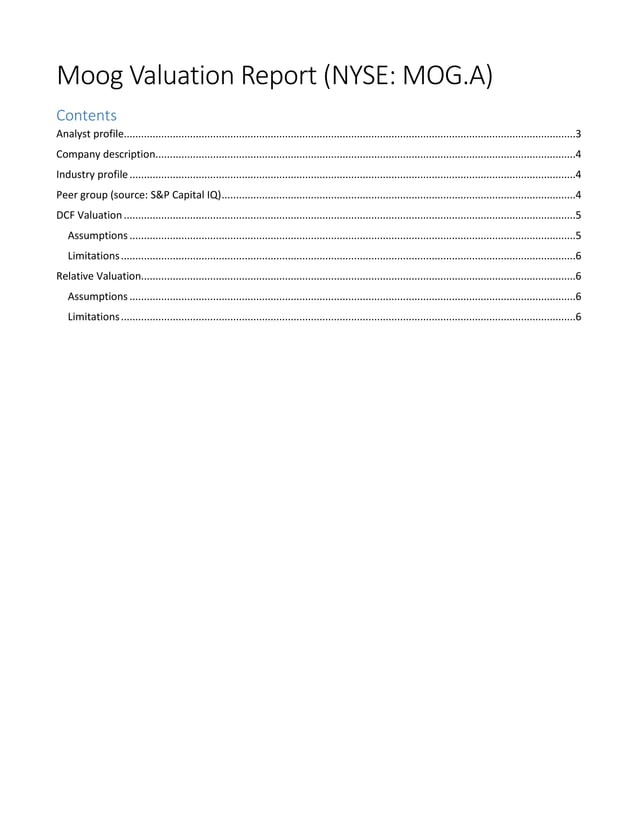 Moog Report final version | PDF | Stocks and Bonds | Personal Investing