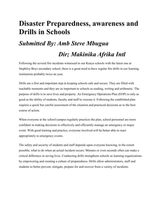 Disaster Preparedness In Schools | PDF