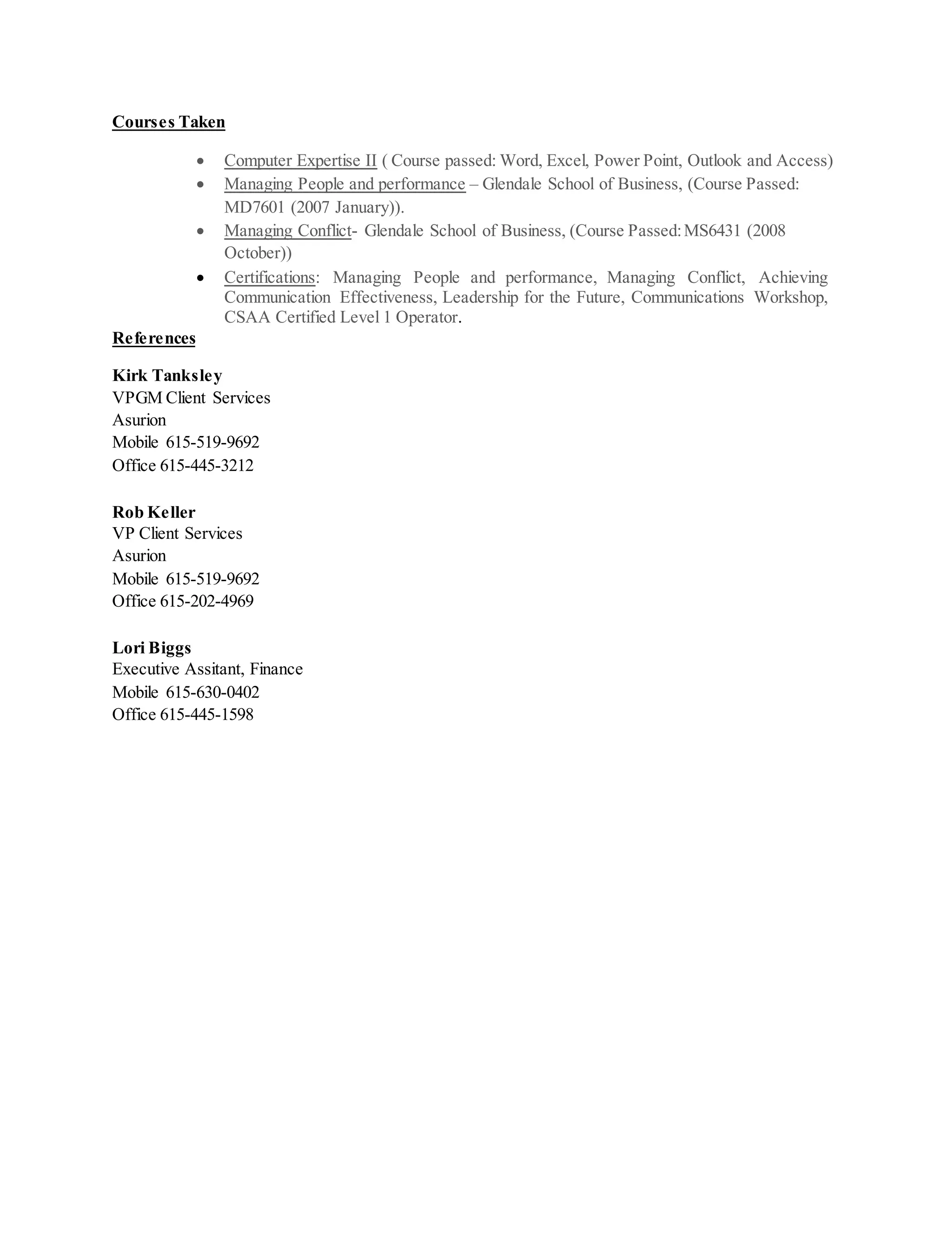 Current Job Position,Qualifications and References | DOCX