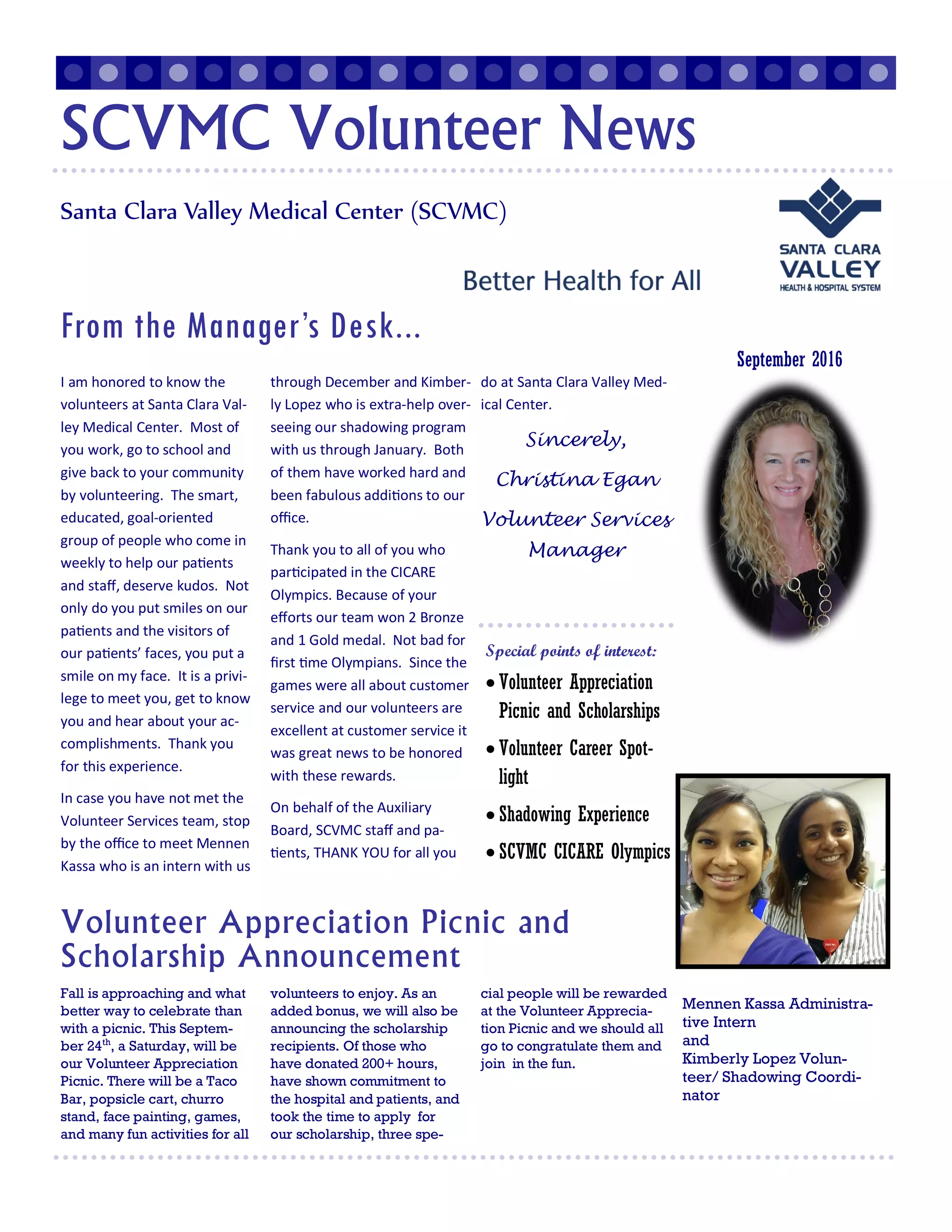 VMC Volunteer Newsletter Sept 2016 | PDF