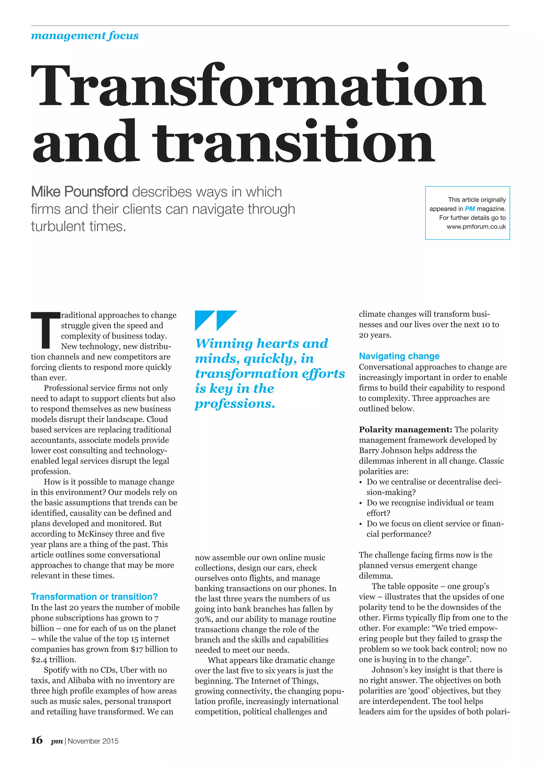 Transformation or Transition | PDF