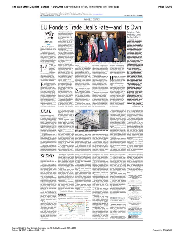 WSJ Article - Fiscal policy story | PDF