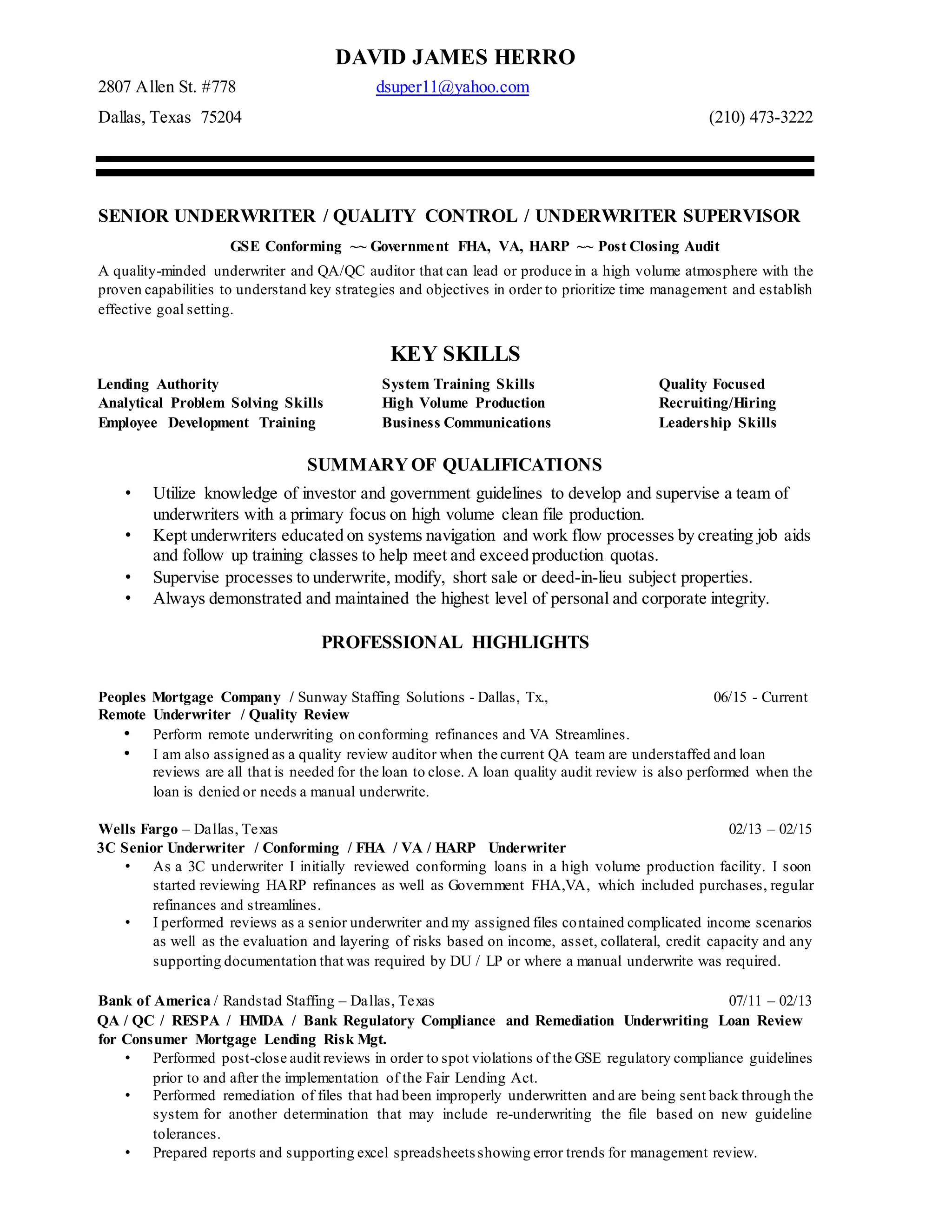 Underwriter Sup 9.15