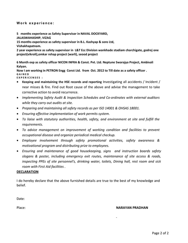 CV-Narayan Pradhan | DOC | Business | Business and Finance