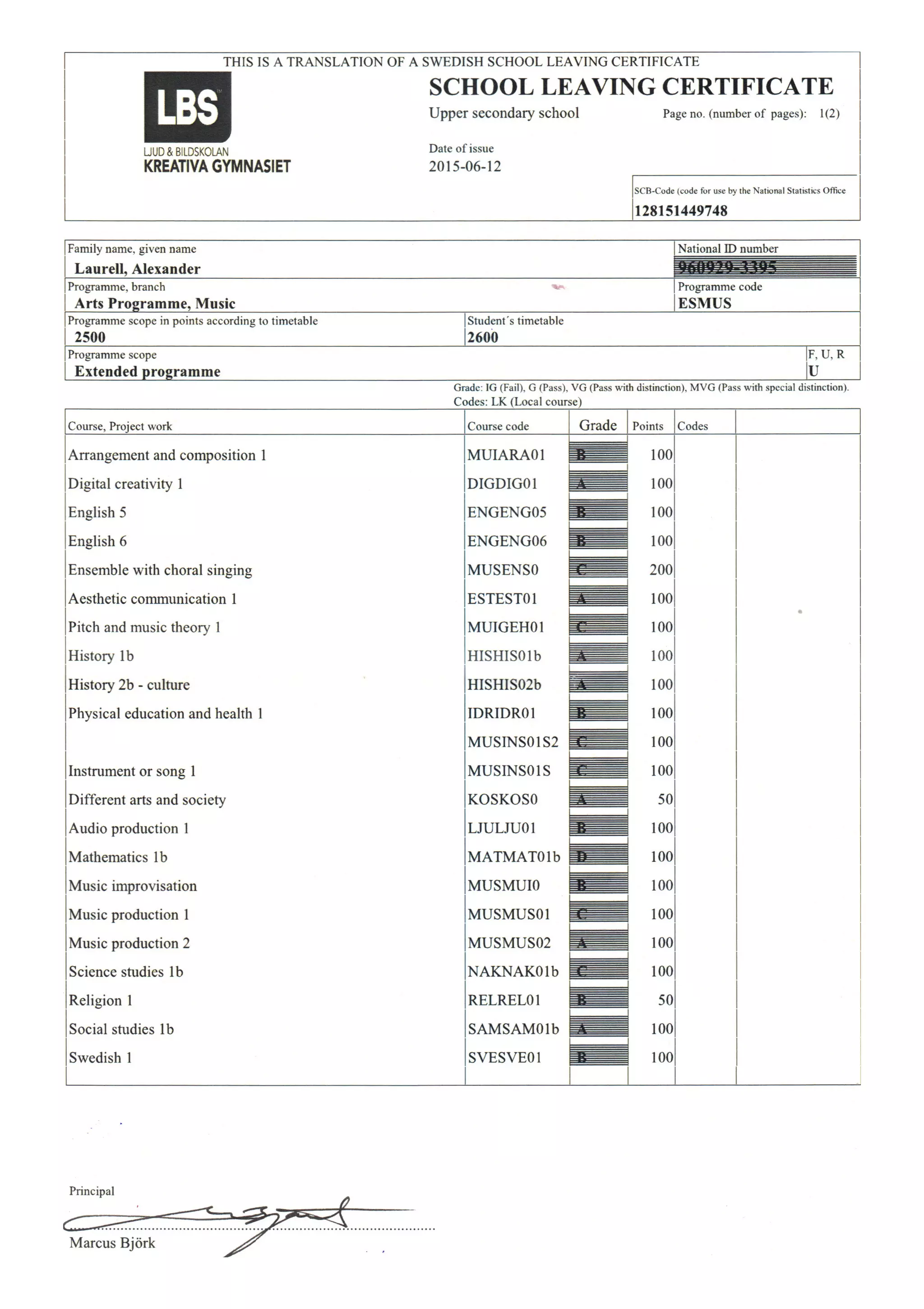 High School Grades | PDF