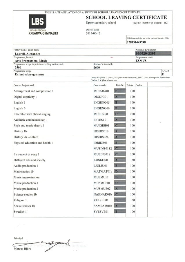 High School Grades | PDF