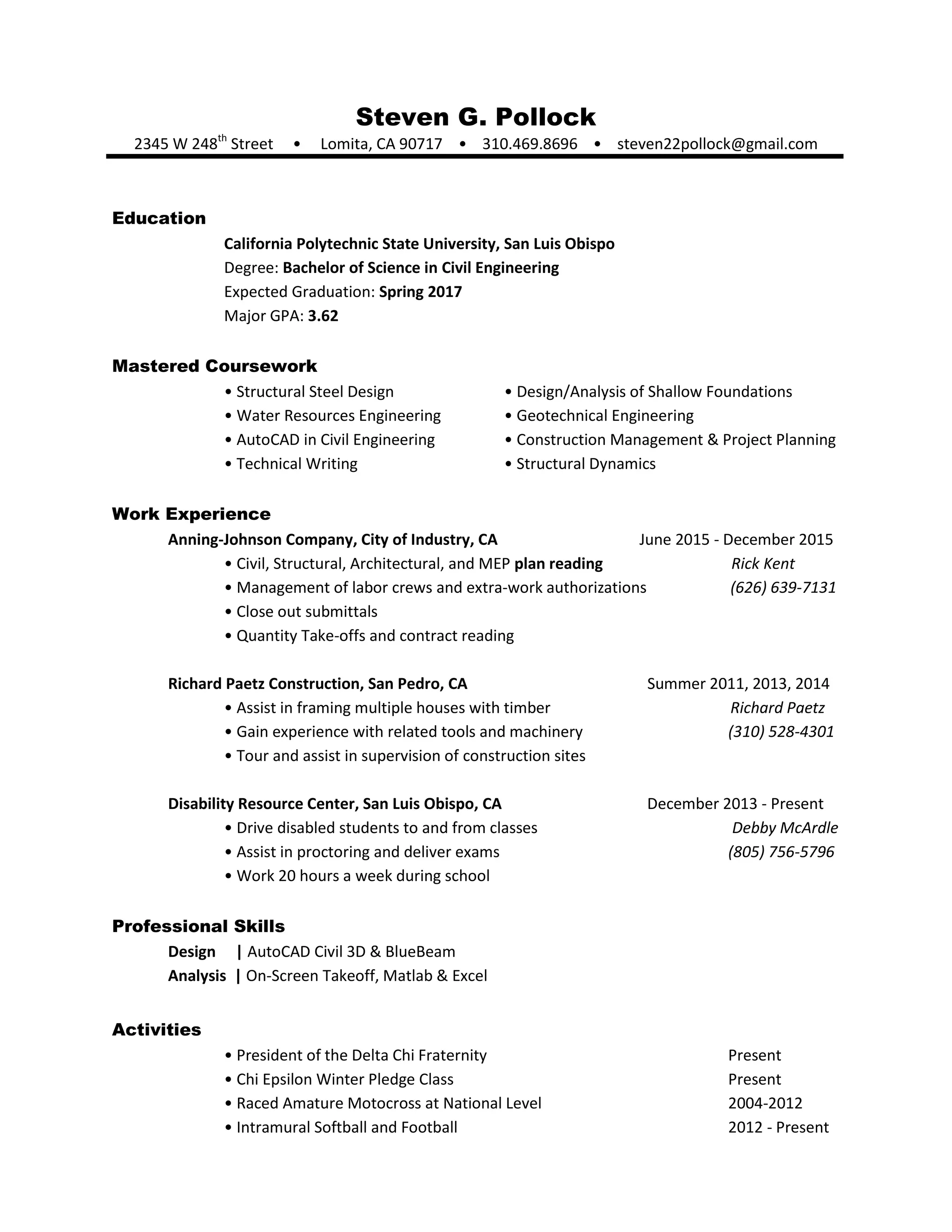 Steven Pollock_Resume 2016 | PDF