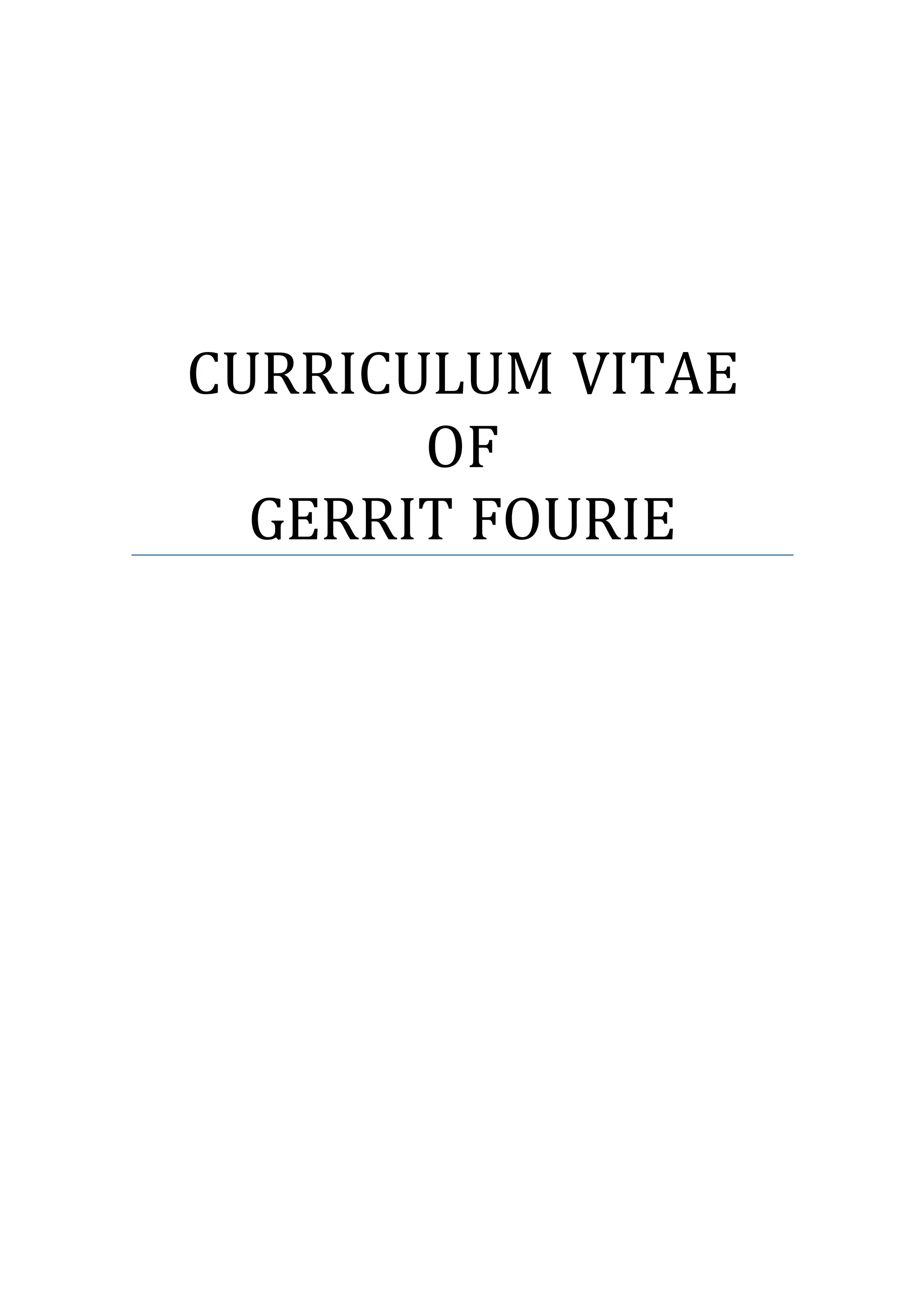 CV Gerrit Fourie | DOCX