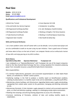 Paul Gee CV | DOCX