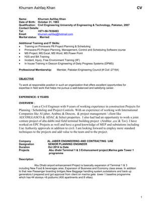 KHURRAM ASHFAQ KHAN CV updated | PDF
