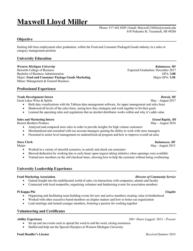Max_Miller_Resume Current | PDF